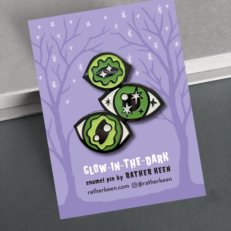 Creepy Eyes Glow-in-the-dark Enamel Pin Halloween Pin - Etsy