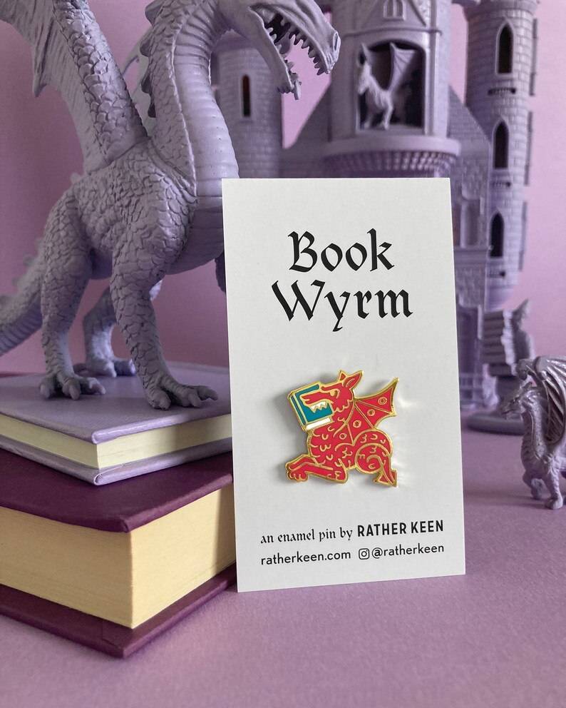 Book Wyrm Enamel Pin Bookish Gift Bookish Enamel Pin - Etsy