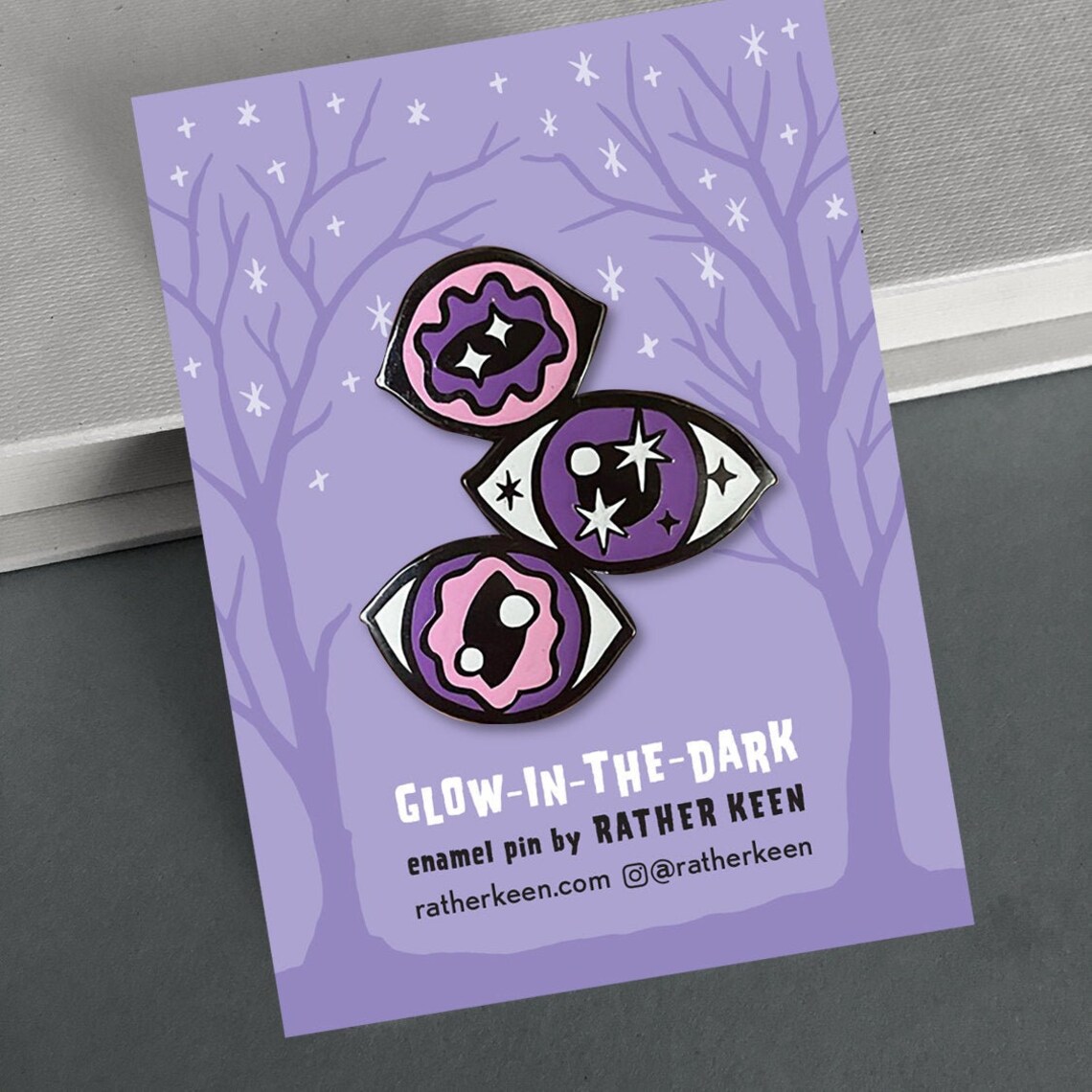 Creepy Eyes Glow-in-the-dark Enamel Pin Halloween Pin | Etsy
