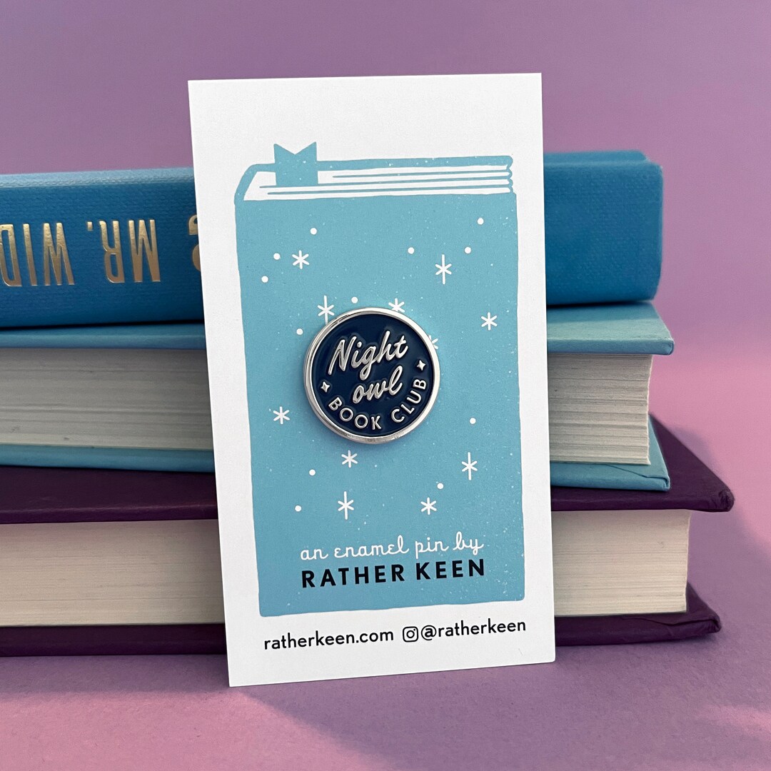 Night Owl Book Club Enamel Pin - Gift for Readers - Literary Gift ...