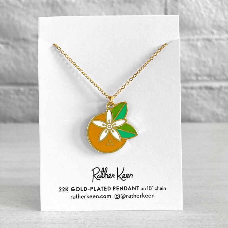 Orange Blossom Pendant Necklace Fruit Necklace Fruit Charm - Etsy