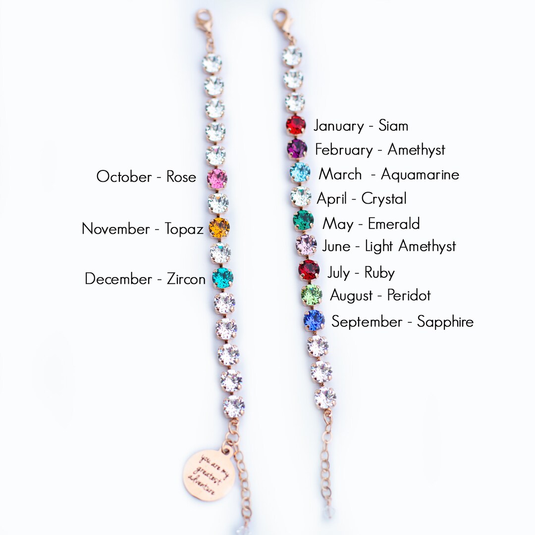 Classic Birthstone Bracelet- 8mm - Custom - Etsy