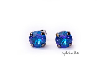 Royal Blue Stud Earrings - Etsy