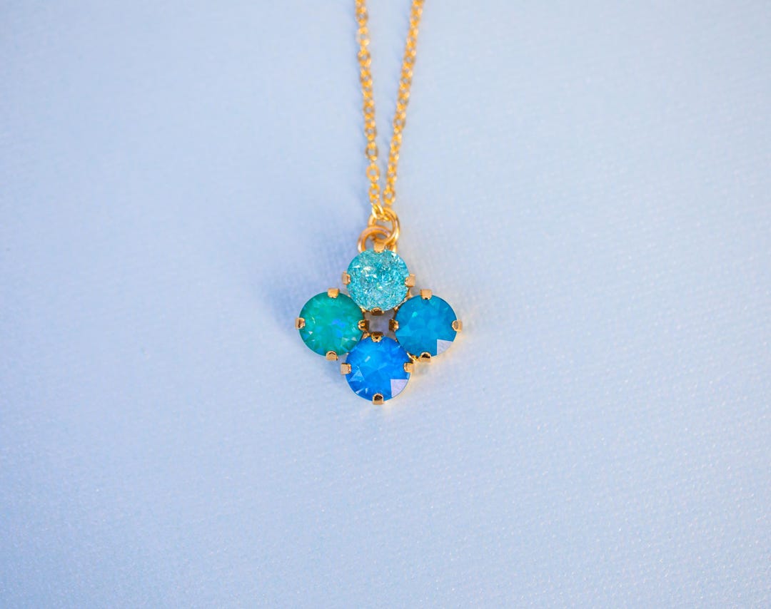 8mm 4 Stone Clover Necklace Ibiza Island Choose Setting Color - Etsy