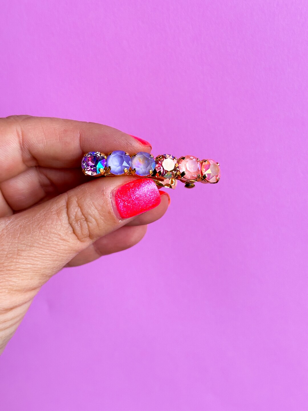 Spring Bouquet 8mm Hair Barette 6 Crystals Choose Color - Etsy