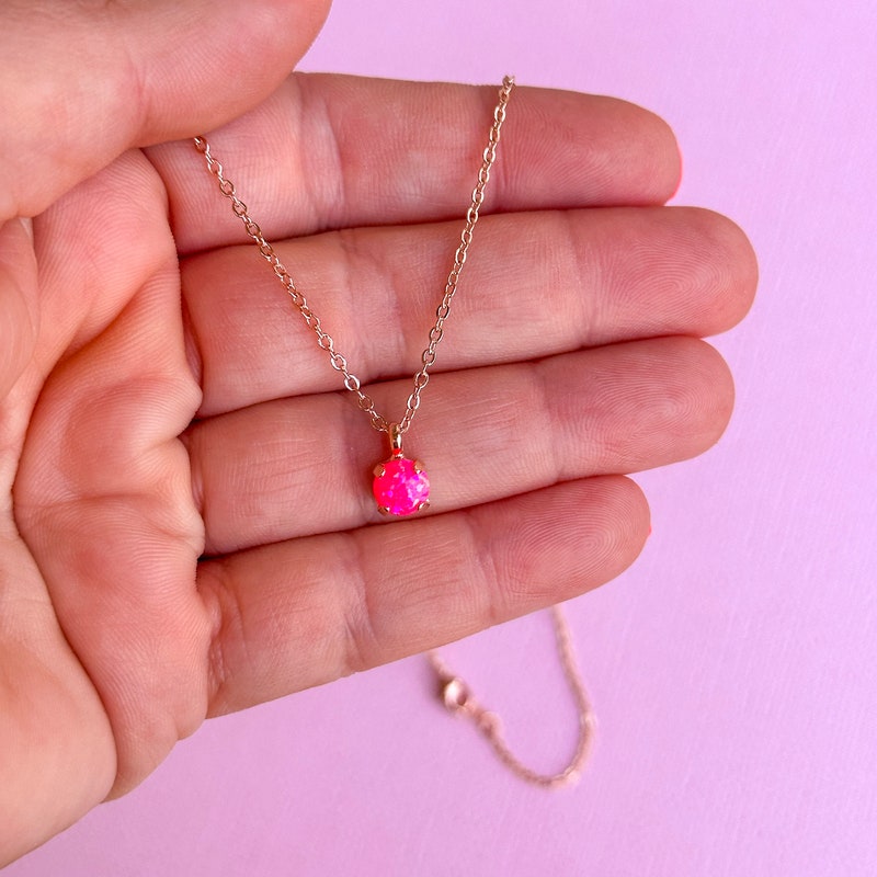 Hot Pink Necklace - Etsy