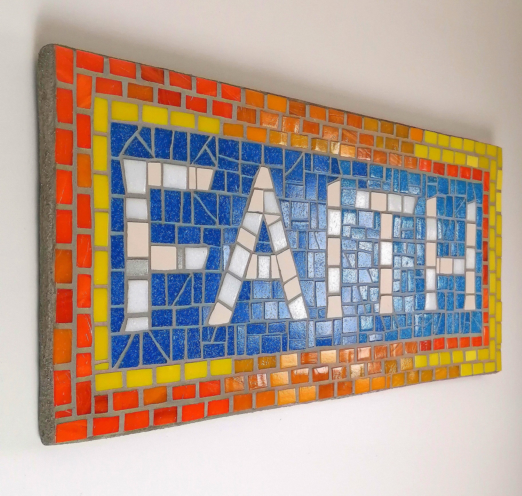 Custom Mosaic Sign, 5 Letter Word or Name, Name Plaque, Address Sign ...