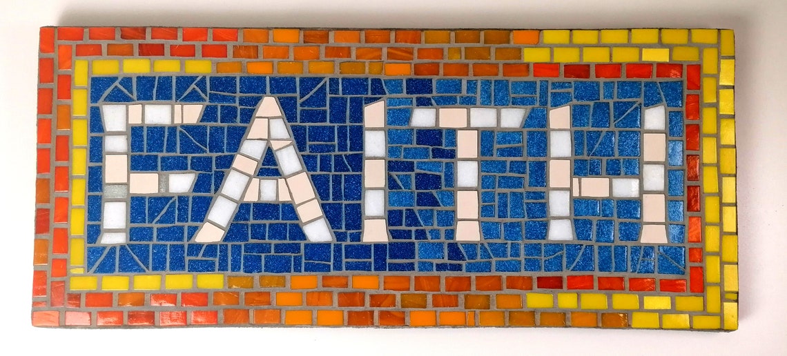 Custom Mosaic Sign, 5 Letter Word or Name, Name Plaque, Address Sign ...