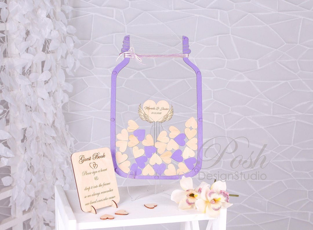 Wooden Mason Jar Guest Book, Graduation Guest Book Idea, Wedding Drop ...