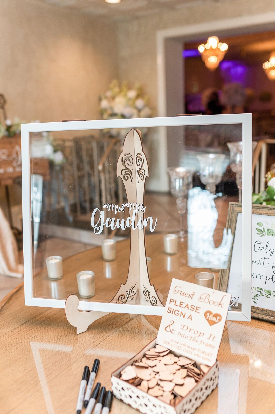 Transparent Guest Book Drop Top Box, Alternative Wedding Guestbook ...