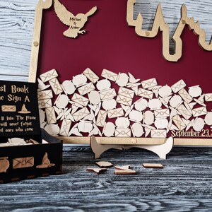 Custom Guest Book, Wooden Drop Box, Castle Guestbook, Personalized ...