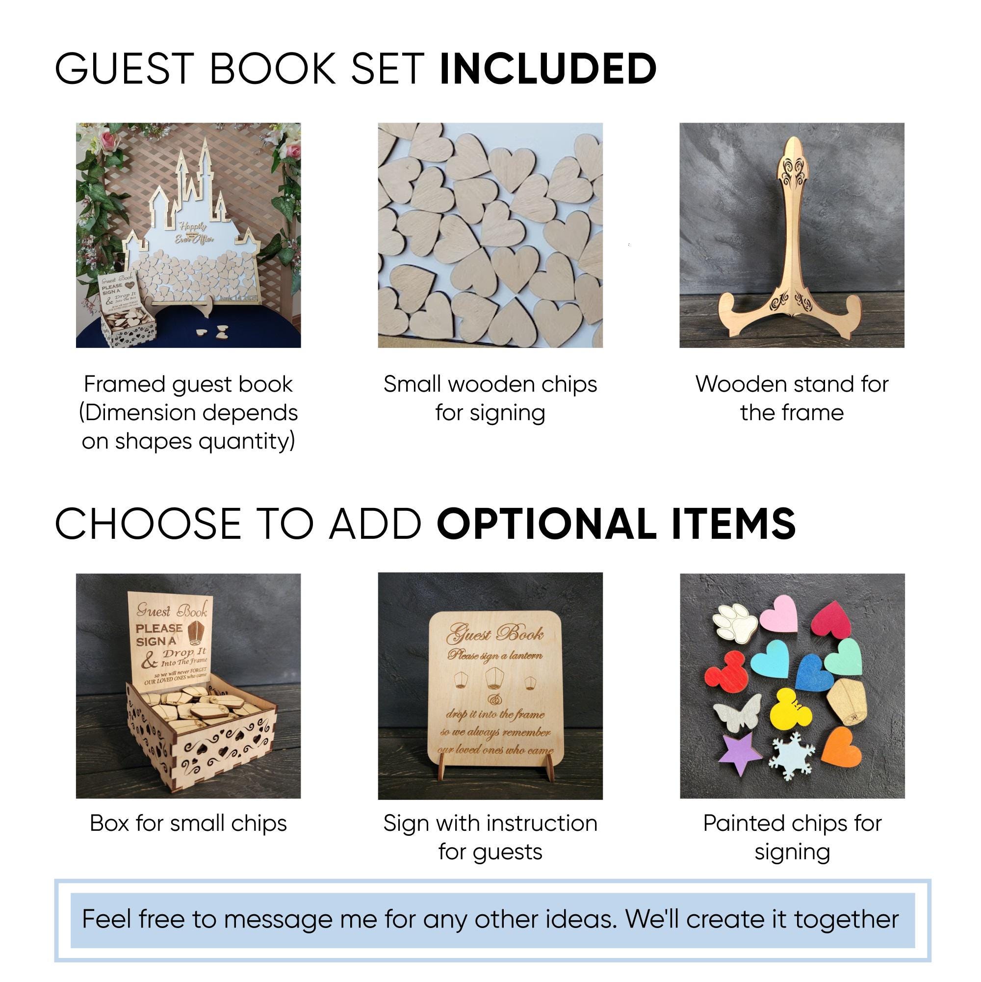 Heart Drop Box Wedding Guest Book, Personalized Alternative Guestbook ...