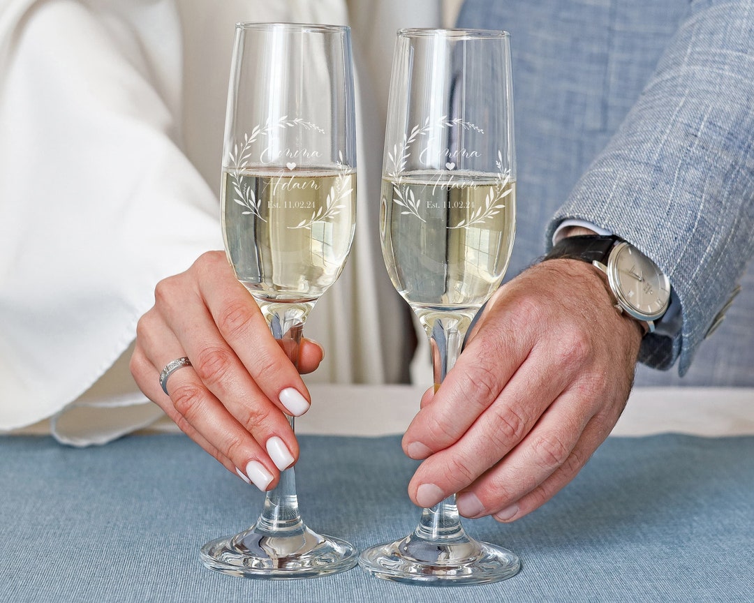 Copas de champán personalizadas, regalos de boda, copas de champán para ...