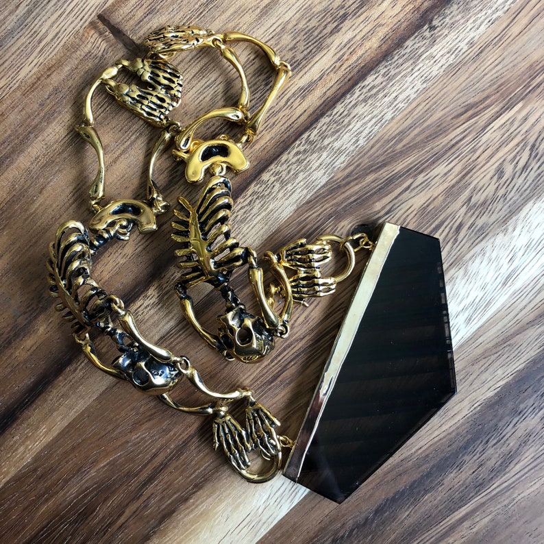 Hades/// Smoky Quartz Skeleton Necklace Gemstone Crystal | Etsy