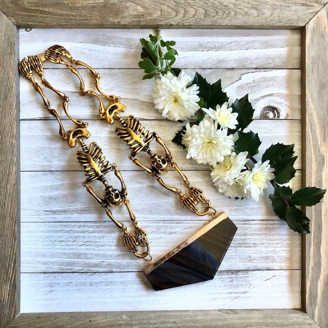 Hades/// Smoky Quartz Skeleton Necklace Gemstone Crystal - Etsy