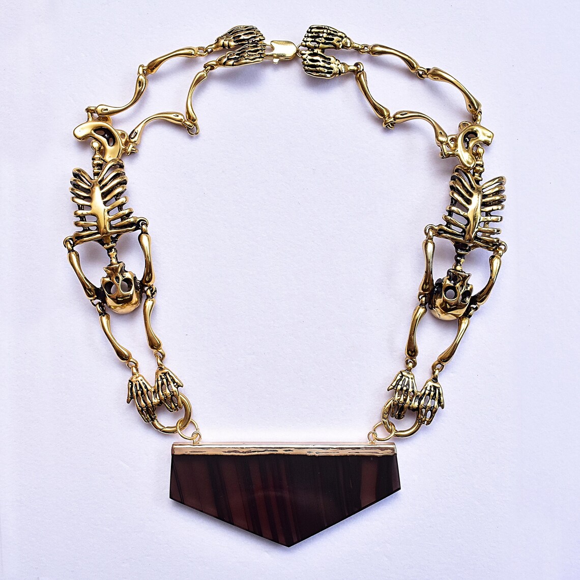 Hades/// Smoky Quartz Skeleton Necklace Gemstone Crystal - Etsy