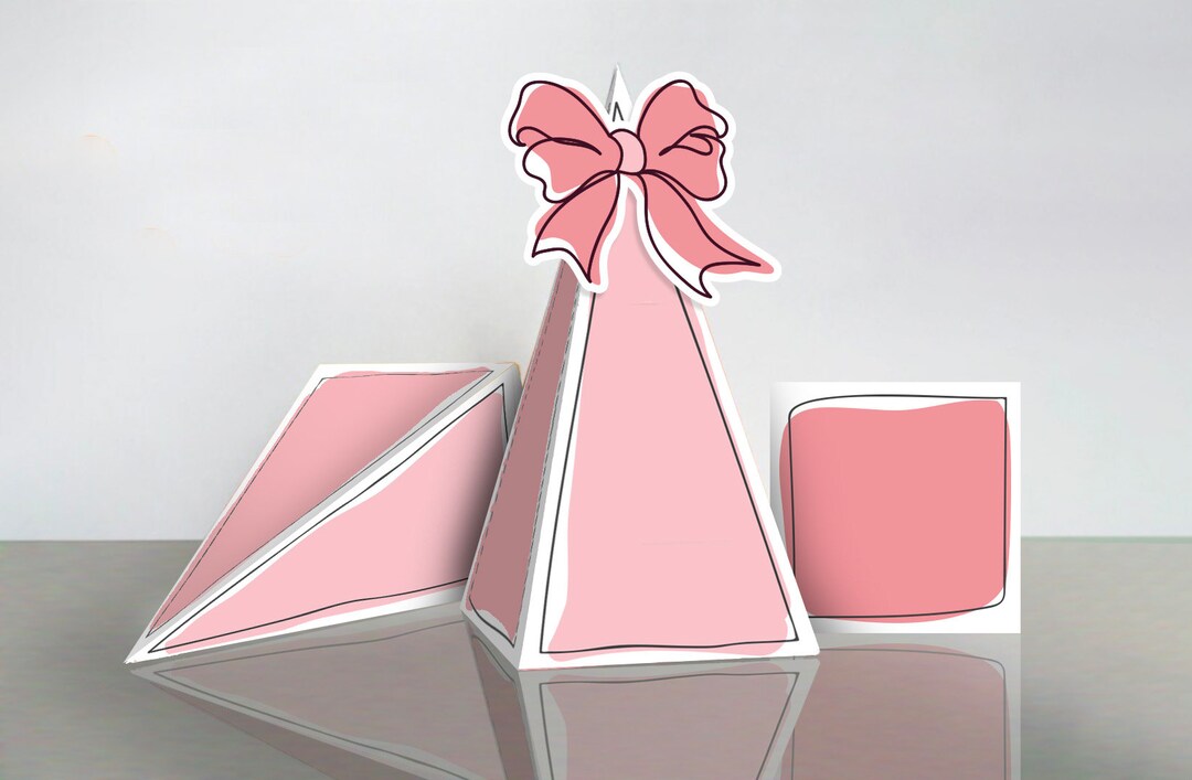 Pink Bow Party Favor Box (printable) - Etsy