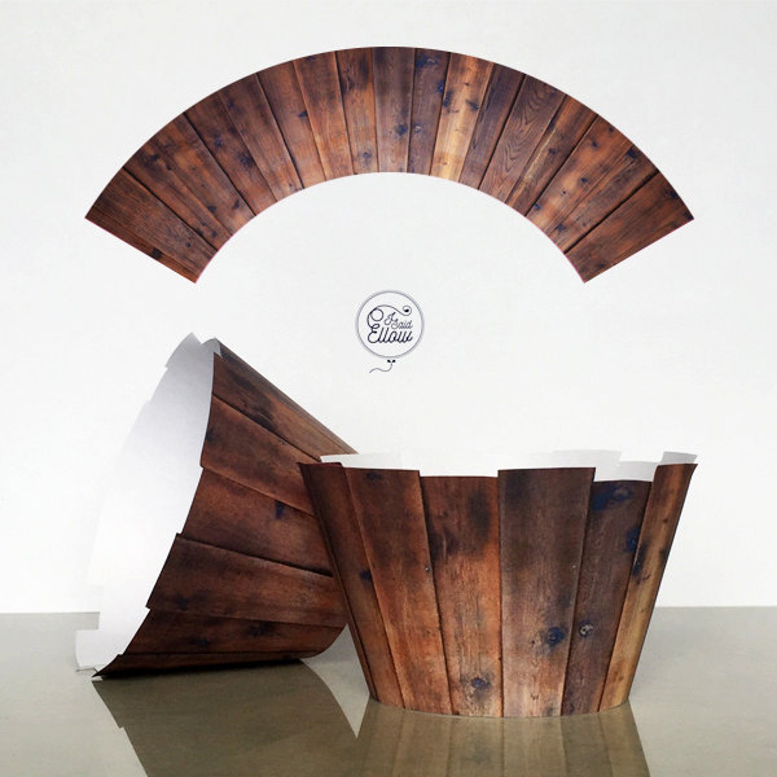 Wood Cupcake Wrapper Printable - Etsy