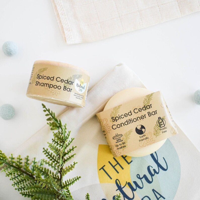 Spiced Cedar Shampoo and Conditioner Bar Set Vegan Zero - Etsy