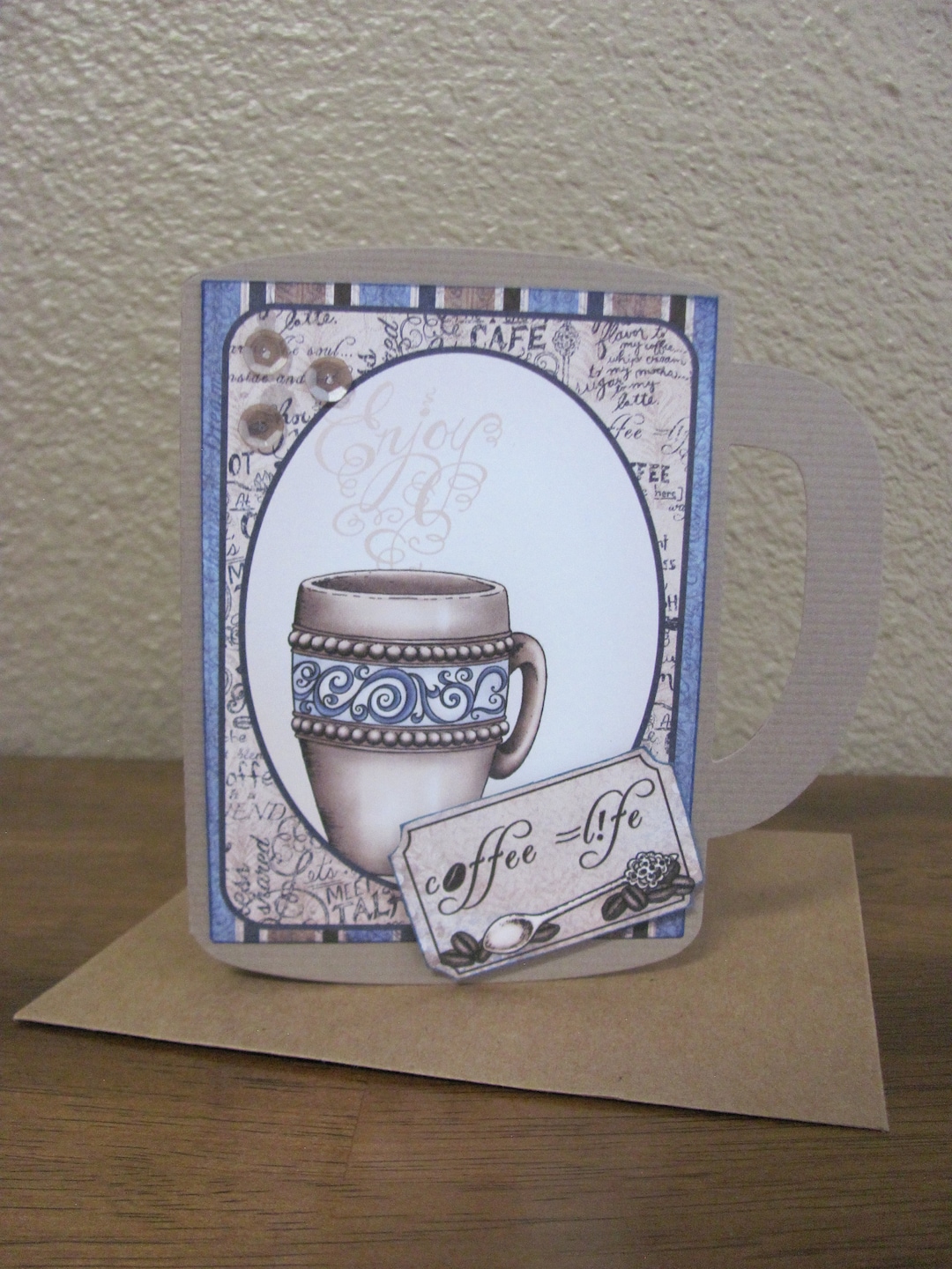 Coffee=life Coffee Themed Die Cut Gift Card Holder - Etsy