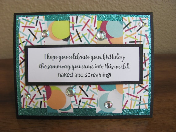 Bright Naked and Screaming Humorous Birthday Greeting Card | Etsy