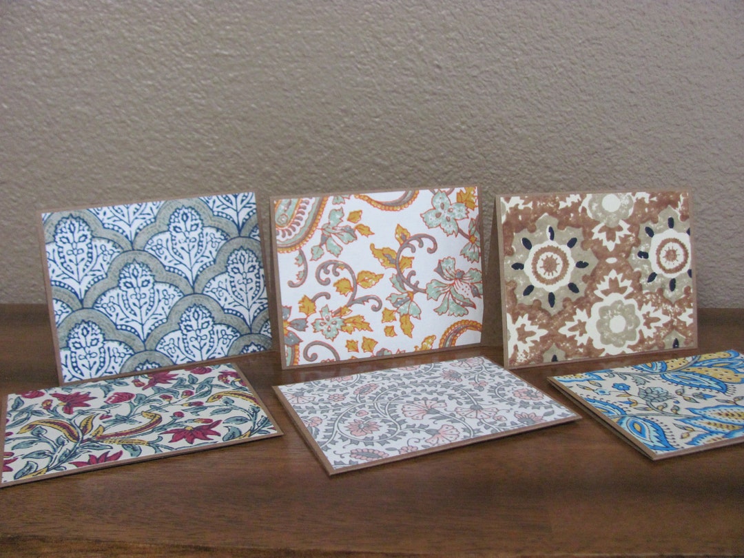 Handmade Paper Note Card Set - Set of 6 Cards - Etsy
