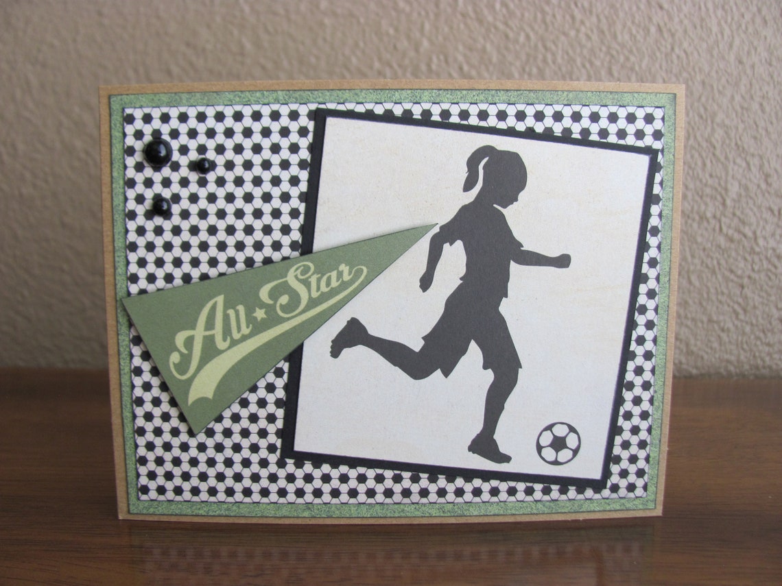 Soccer Female Player Themed Greeting Card - Etsy