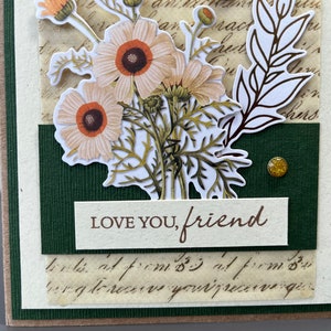 Botanical Love You Friend Greeting Card - Etsy