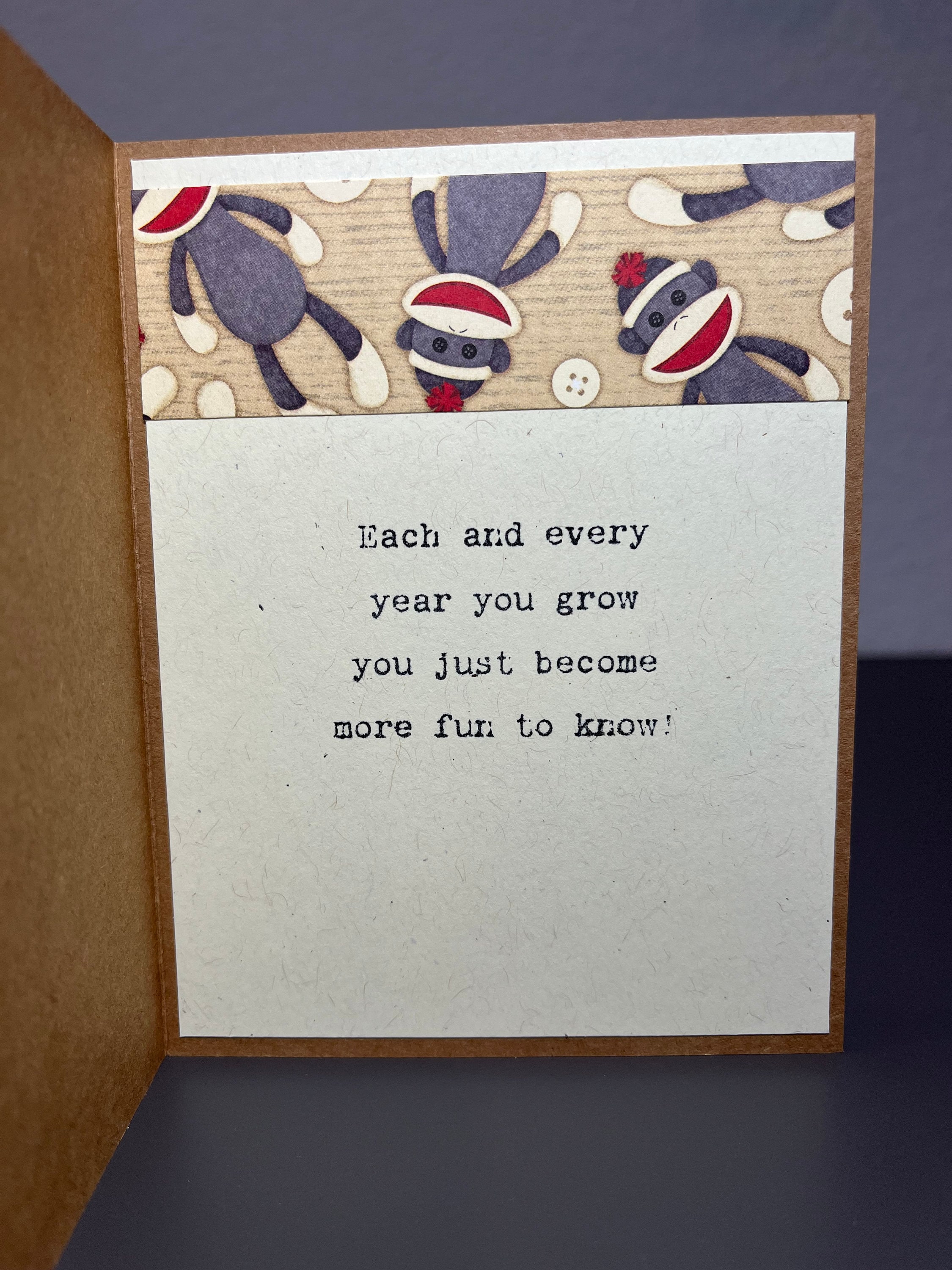 Sock Monkey Happy Birthday Greeting Card - Etsy