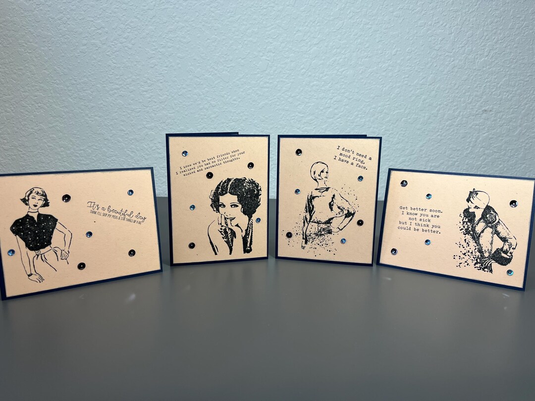 Snarky Ladies Humorous Friendship Greeting Card Set Style 5- Set of ...