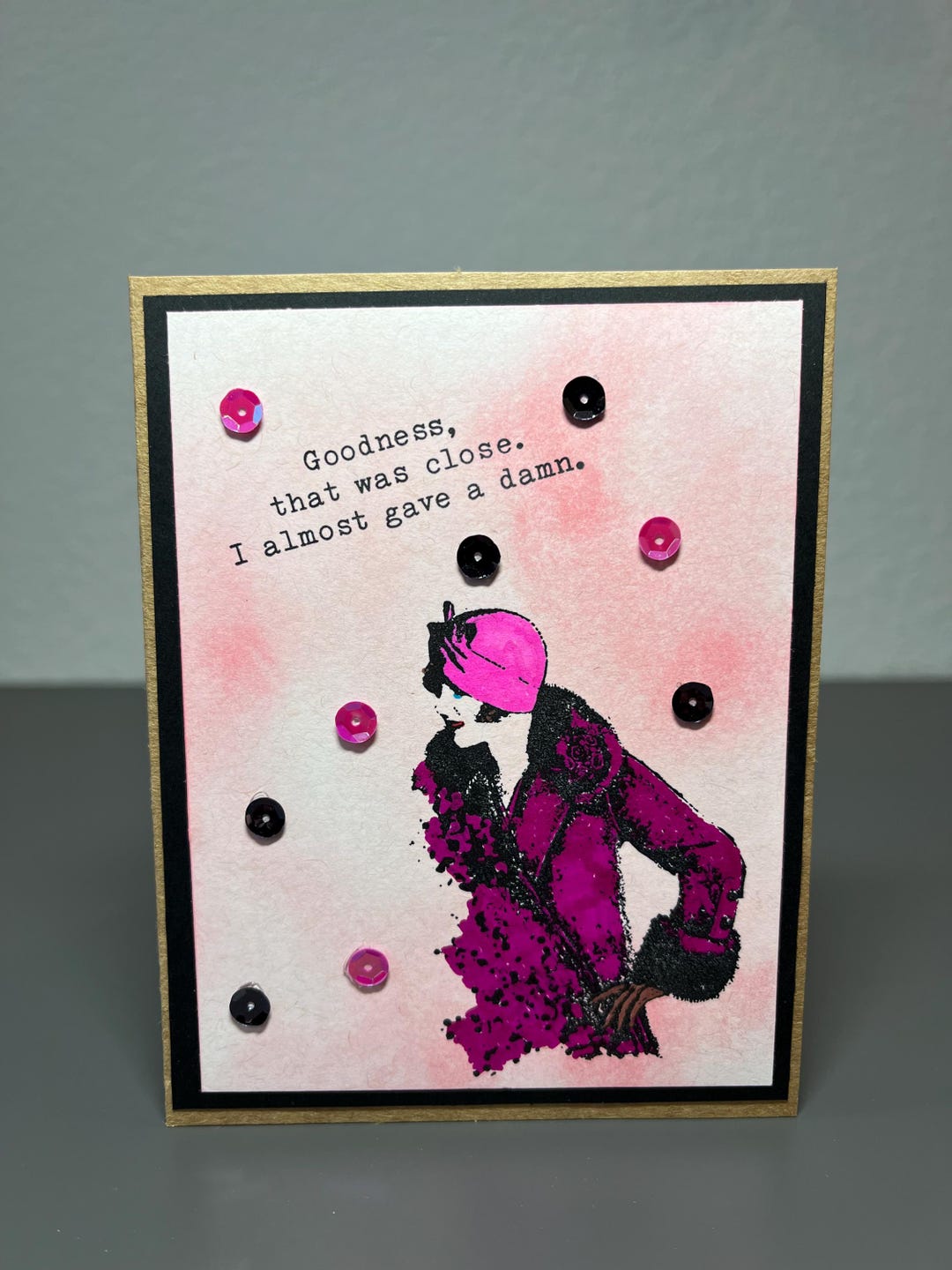 Snarky Lady Gave a Damn Humorous Just Because Greeting Card - Etsy