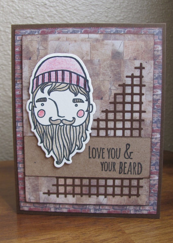 Love You and Your Beard Masculine Just Because Greeting Card - Etsy