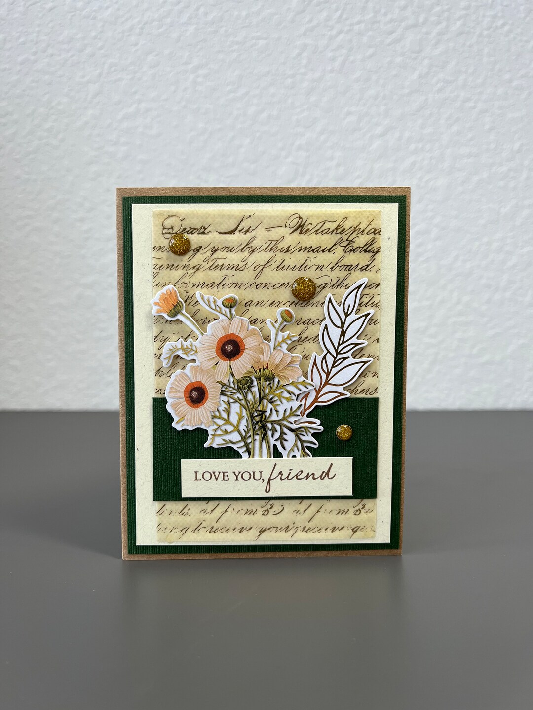 Botanical Love You Friend Greeting Card - Etsy