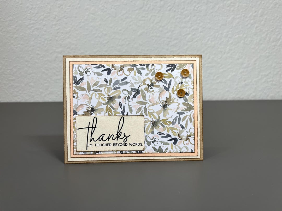 Floral "touched Beyond Words" Thank You Greeting Card - Etsy