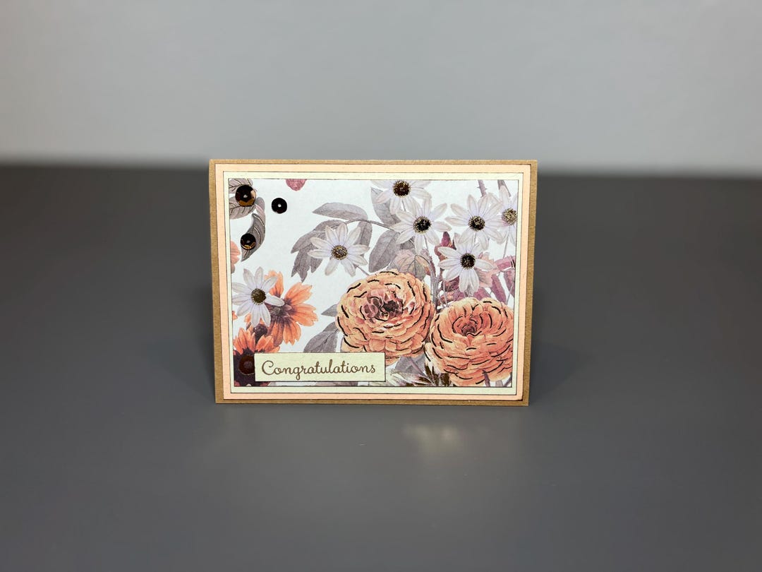 Fall Floral Congratulations Wedding Greeting Card - Etsy