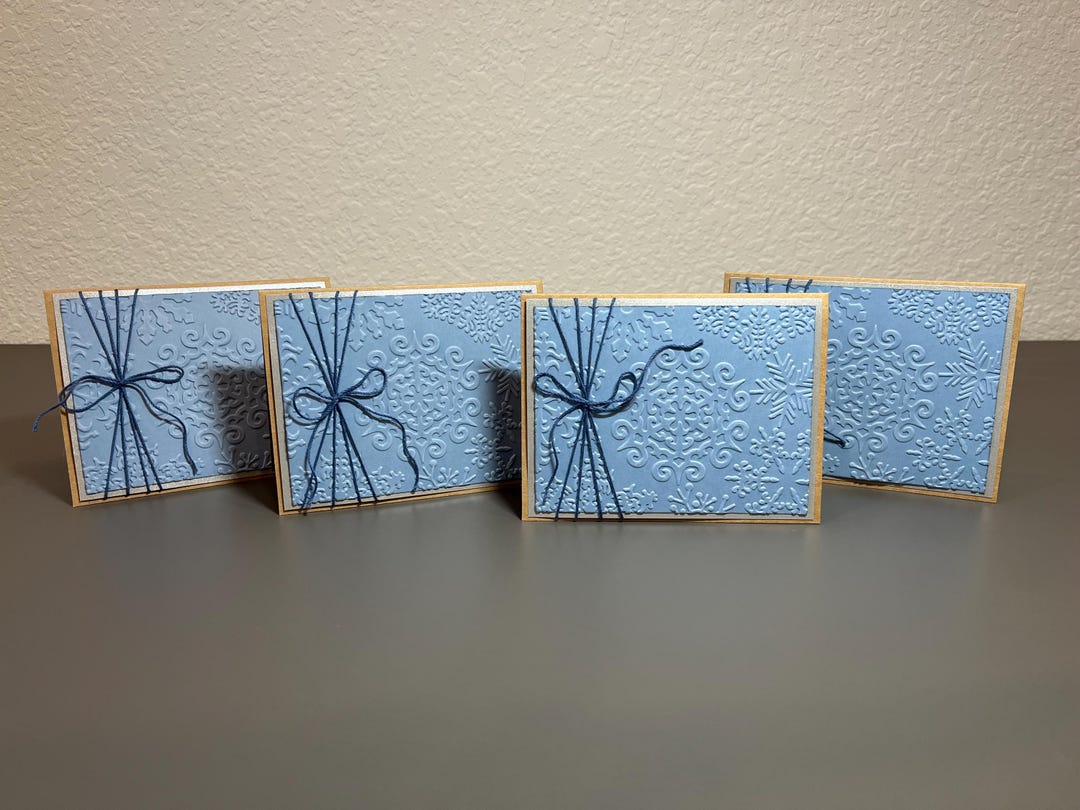 Embossed Snowflakes Note Card Set - Set of Four Cards - Etsy