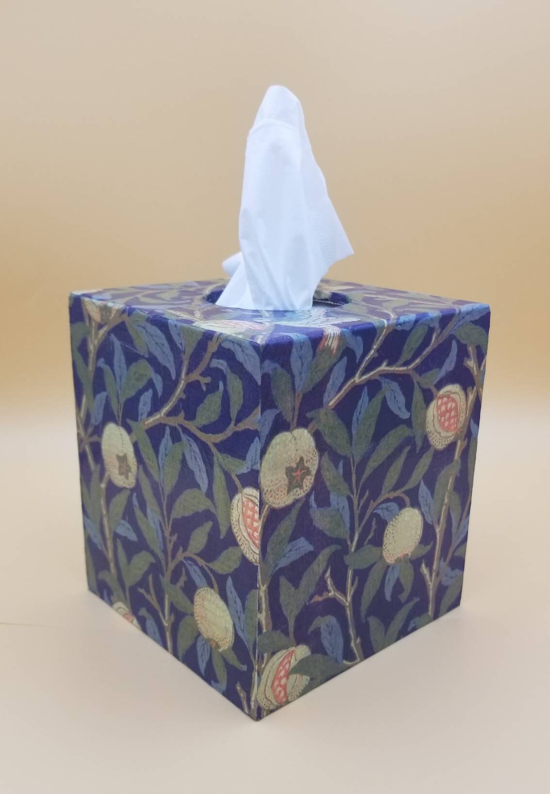 Decorative Tissue Box Cover Holder Decoupage William Morris Blue Floral ...