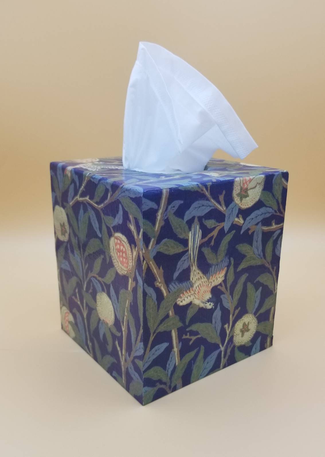 Decorative Tissue Box Cover Holder Decoupage William Morris Blue Floral ...