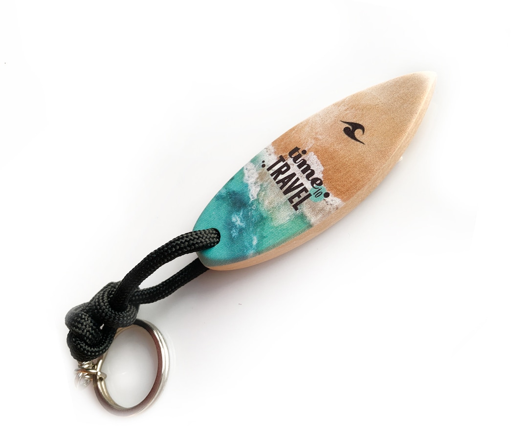 Surfboard Keyring - Time to Travel | Curved Like a Surfboard | Handmade ...