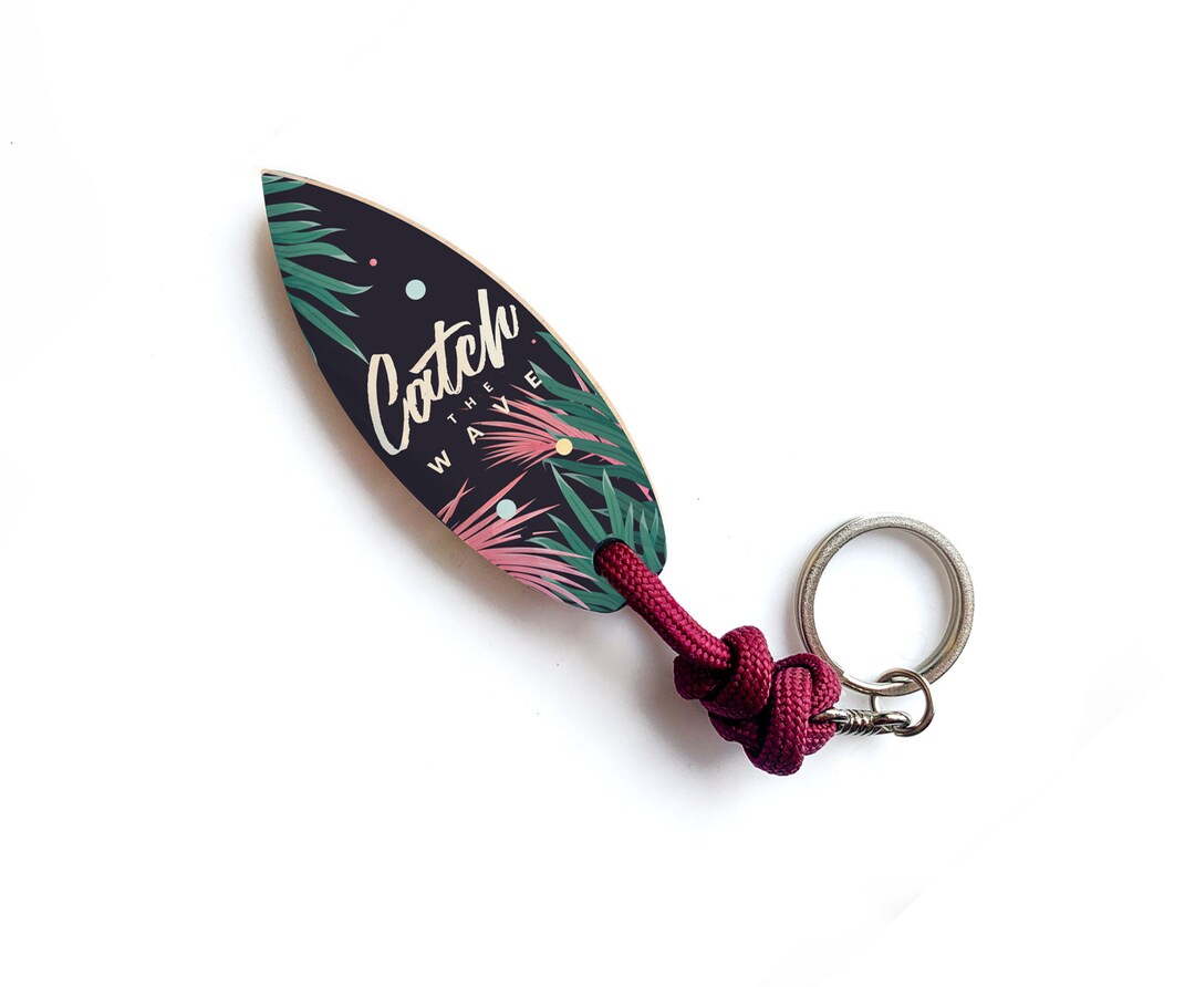 Surfboard Keyring - Catch the WAVE | Curved Like a Surfboard | Handmade ...