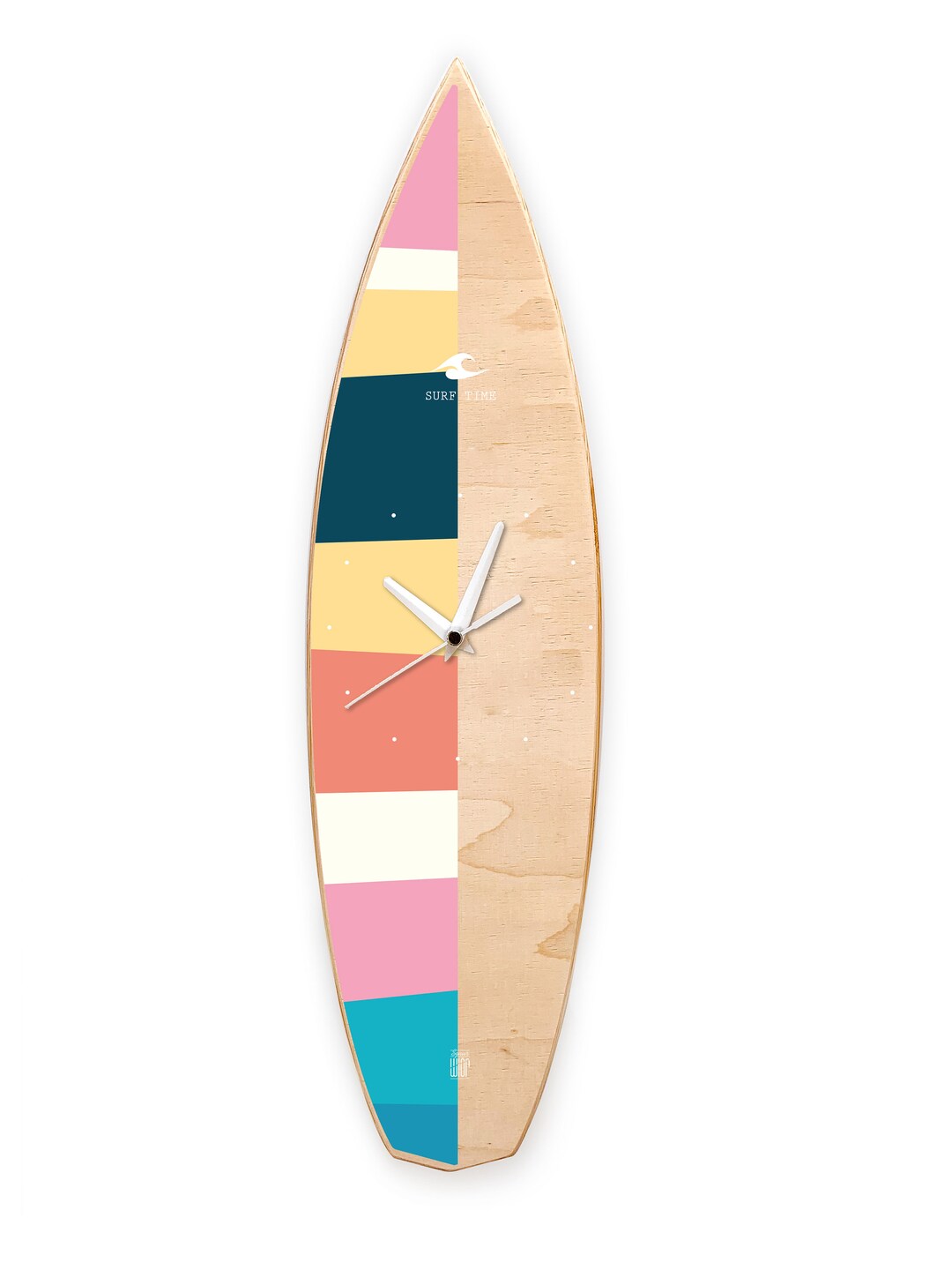 SURFBOARD Wall Clock Surf Colors Plywood Surf Time Surf Style Plywood ...