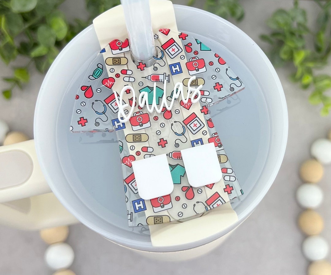 Scrub Top Tumbler Name Plate, Scrubs Tumbler Name Plate, Healthcare ...