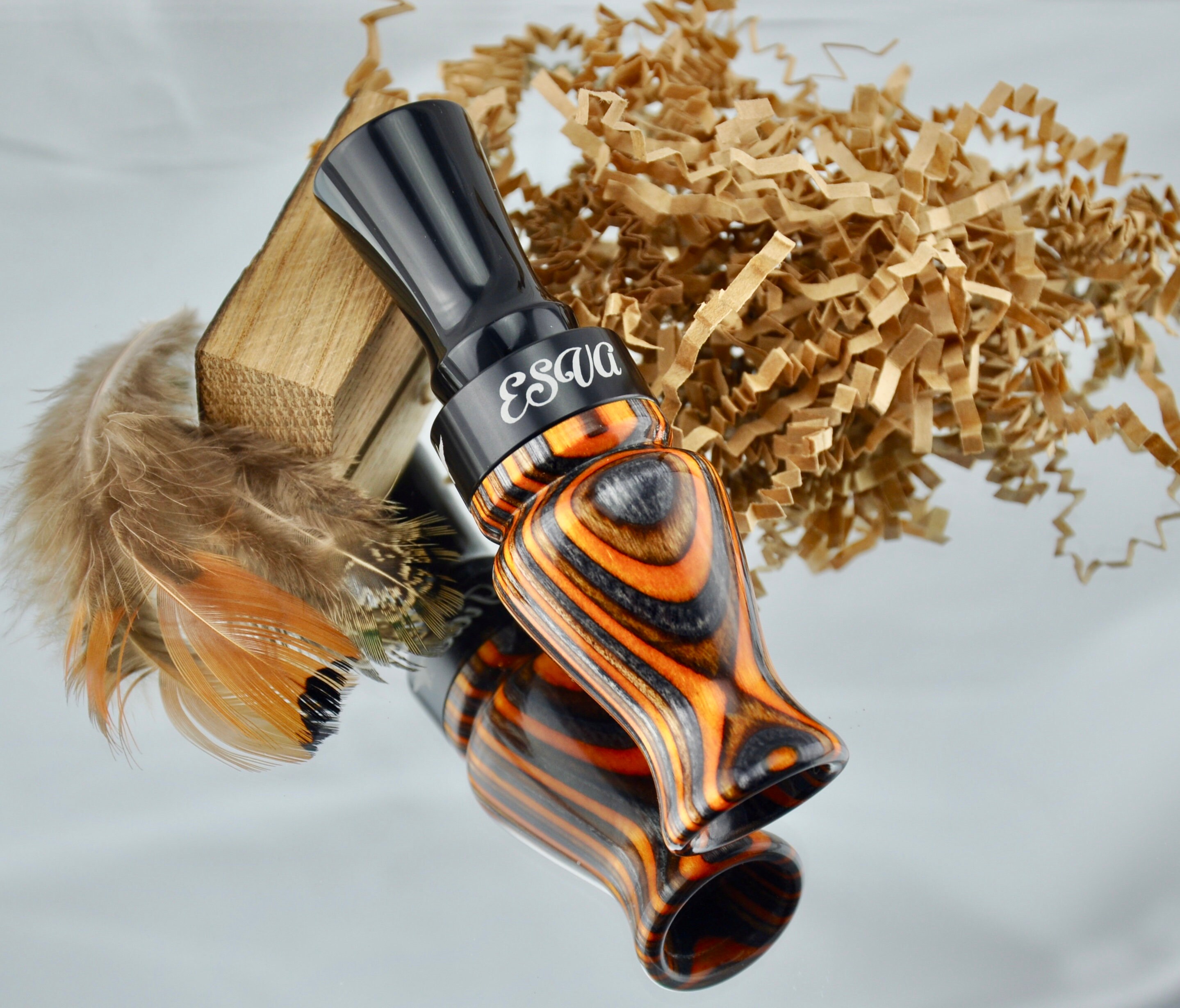 Orange and Black Spectraply With Black Acrylic Sleeved Insert | Etsy