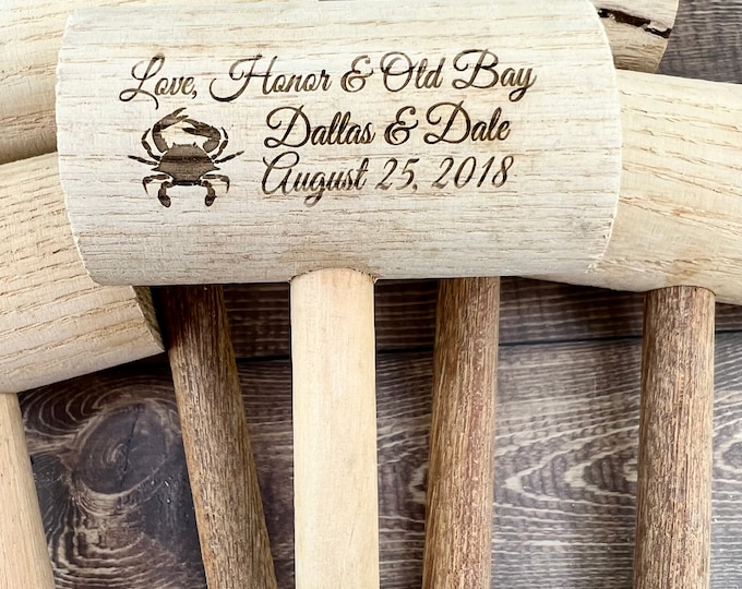 Crab Mallets Custom Laser Engraved set of 4 - Etsy