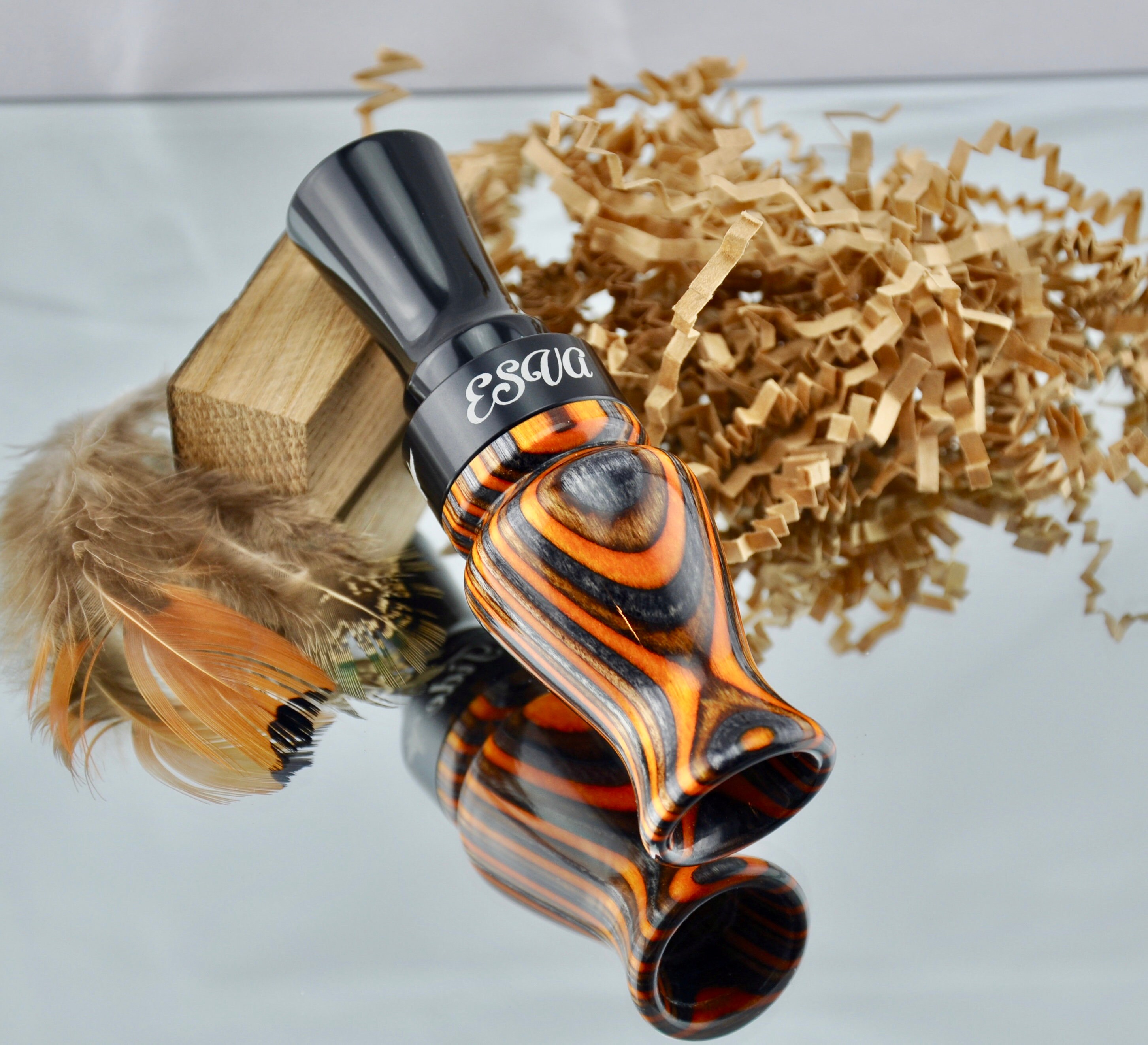 Orange and Black Spectraply With Black Acrylic Sleeved Insert | Etsy