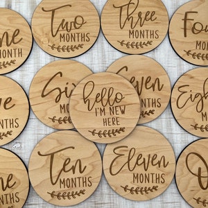 Wood Baby Month Milestone Markers, Wooden Baby Month Milestone Markers ...