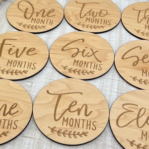 Wood Baby Month Milestone Markers, Wooden Baby Month Milestone Markers ...