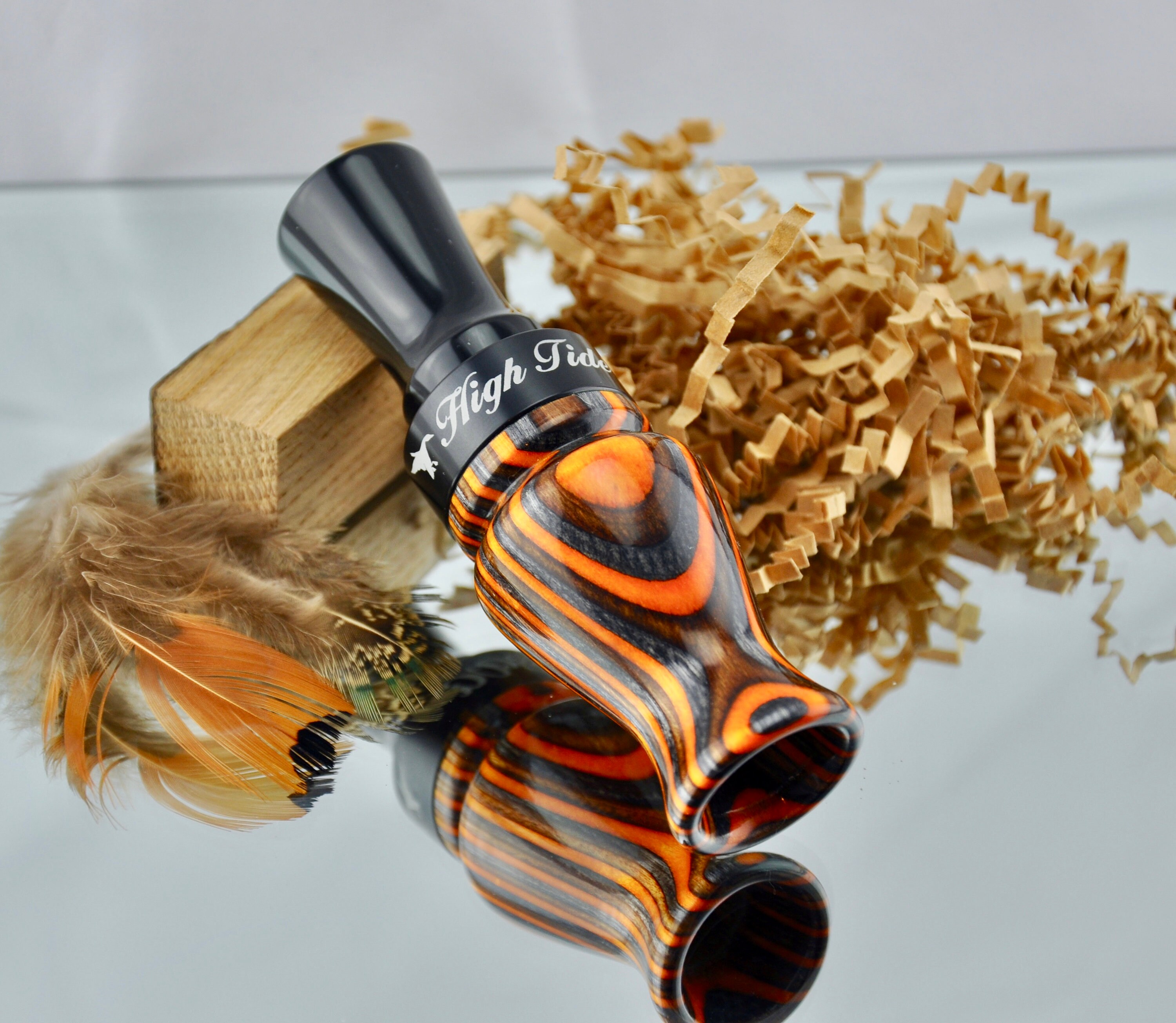 Orange and Black Spectraply With Black Acrylic Sleeved Insert | Etsy