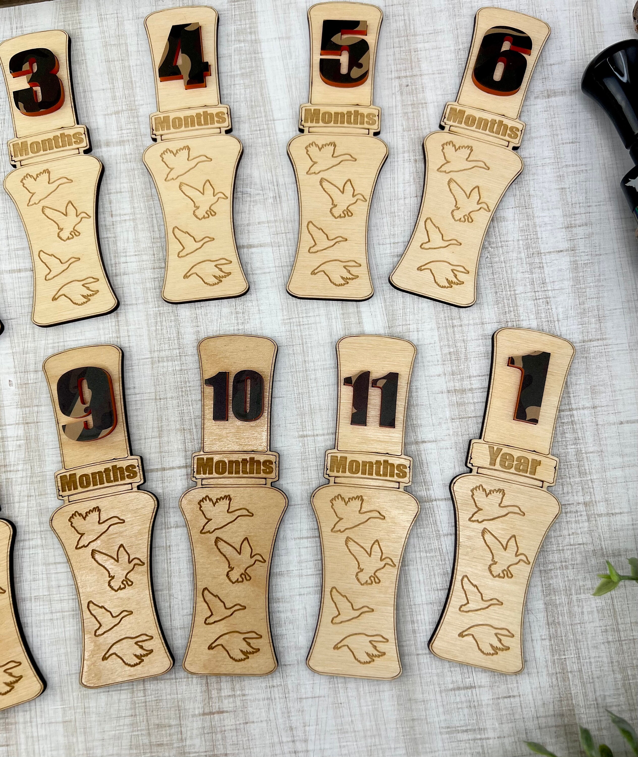 Duck Call Baby Month Milestone Markers, Duck Call Month Markers, Duck ...