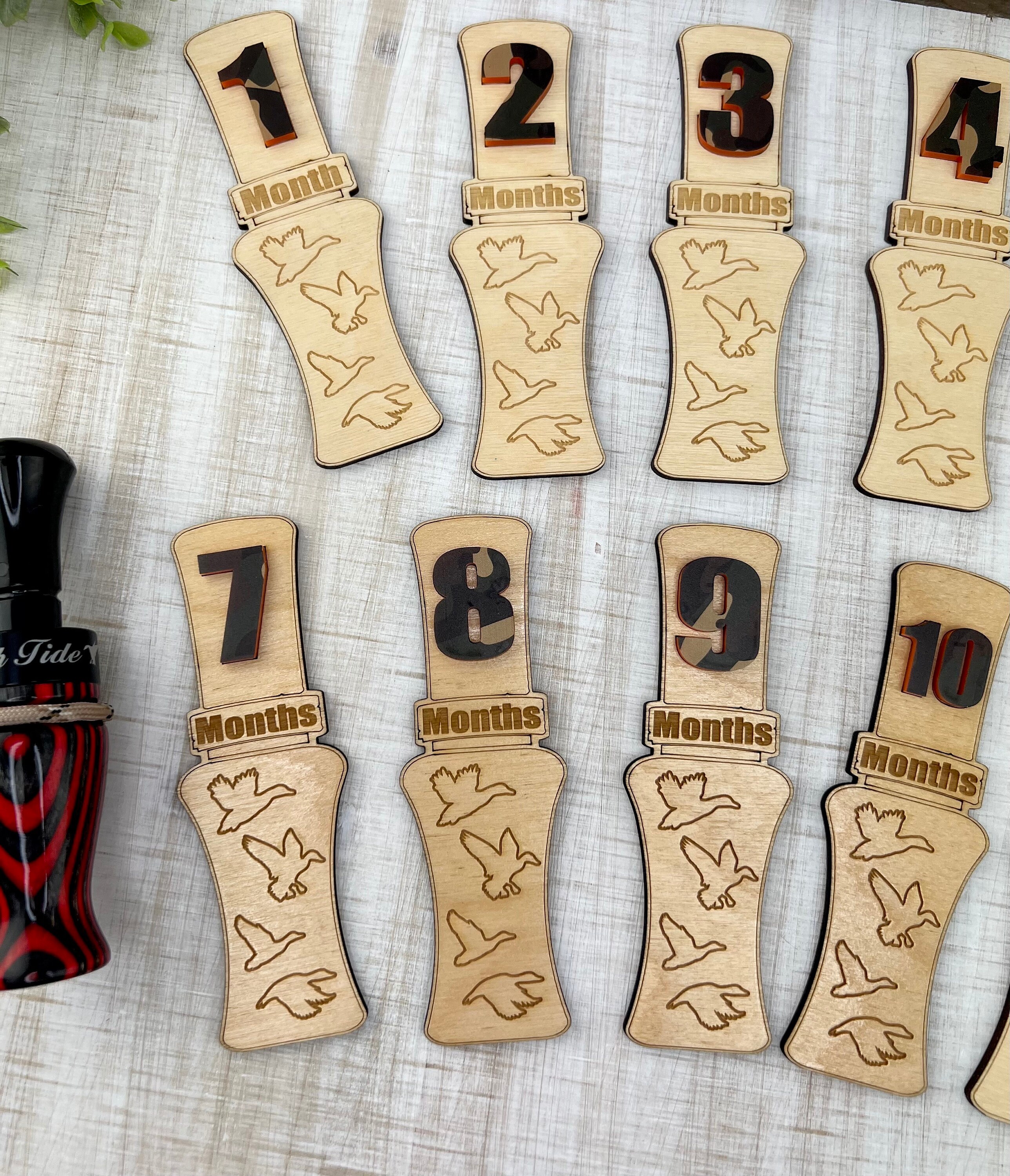 Duck Call Baby Month Milestone Markers, Duck Call Month Markers, Duck ...